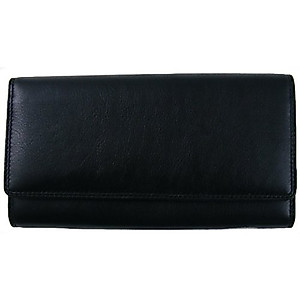 Visconti Heritage -35 Soft Leather Large Ladies Purse Wallet (Black)