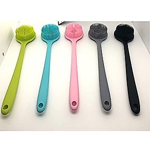 Cinlitek Silicone Body Scrubber, Long Handle Back Scrubber for Shower, Silicone Body Brush Shower Scrubber for Body, Shower Srush Back Brush Body Exfoliator