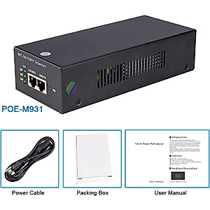 CENTROPOWER High Power Gigabit PoE Injector 90W，Ethernet Switch PoE+ Injector Adapter，10/100/1000Mbps，IEEE 802.3af/at/bt Compliant, Up to 100M(328 feet)