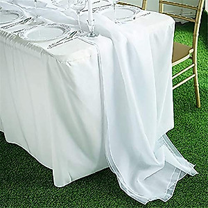 YJKIS White Chiffon Table Runner 27x120 Inches Rustic Sheer Runner Bridal Wedding Party Decorations Romantic Wedding Table Runner