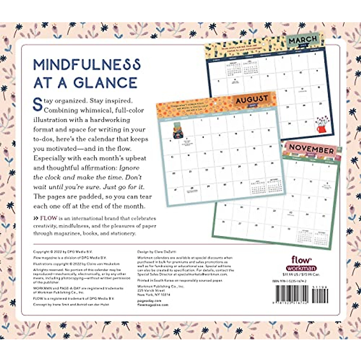 Go with the Flow: A Magnetic Monthly Wall Calendar 2023: Perfect for a Fridge, Wall, or Desk