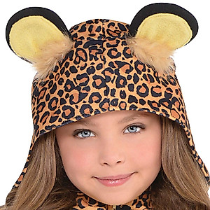 Amscan 848745 Girls Zipster Leopard One Piece Costume, Large Size (12-14 Years Old)