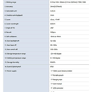 yise-O0594 New for Digital Laser Distance Meter Camera USB Recharge Portable Colorful Screen Range Finder Rangefinder SW-S80 S120 SW-S120