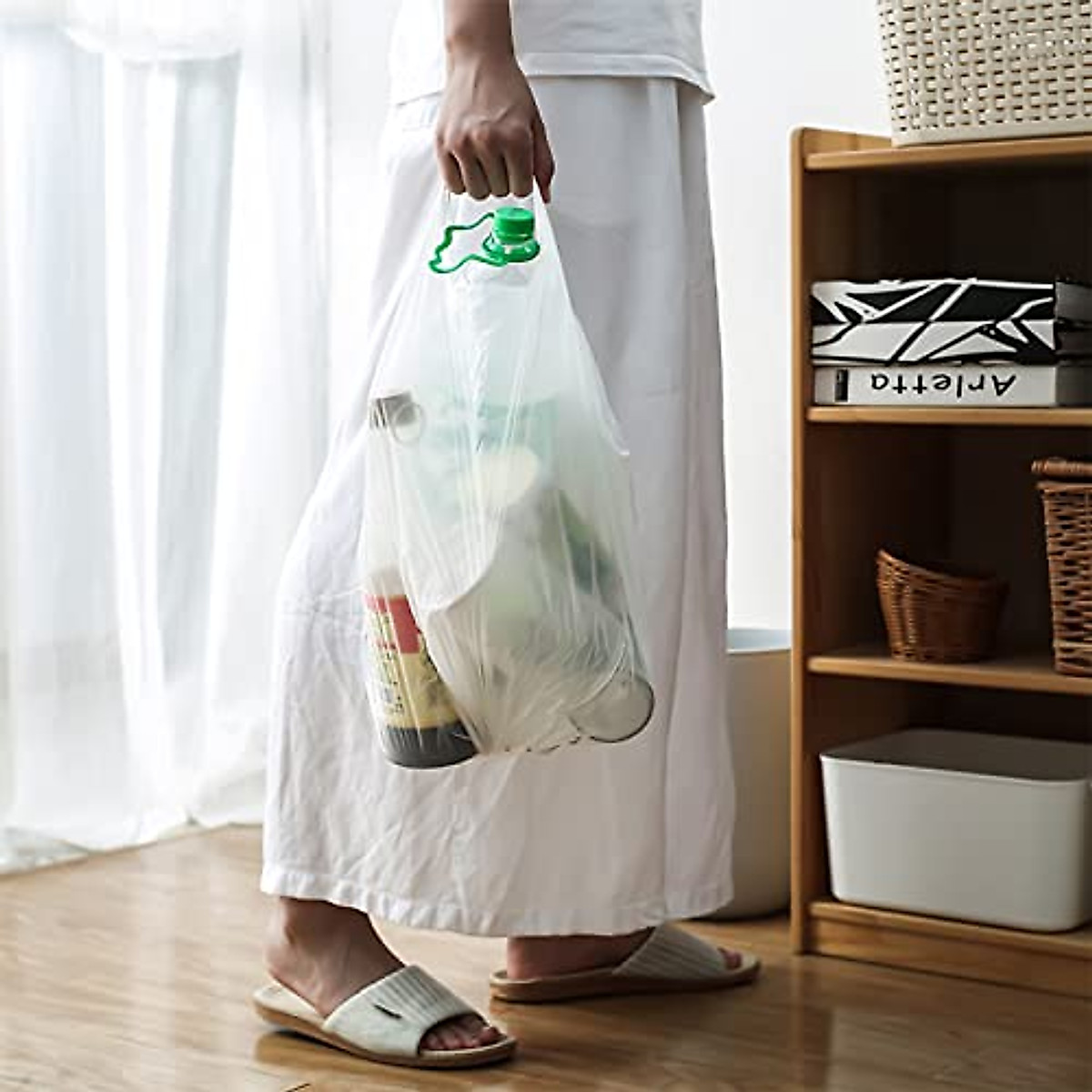 Small Trash Bags, Strong White Garbage Bags, Unscented Thicken Bin Liner Suitable for Bedroom Home Kitchen 3 Gallon 90 Counts