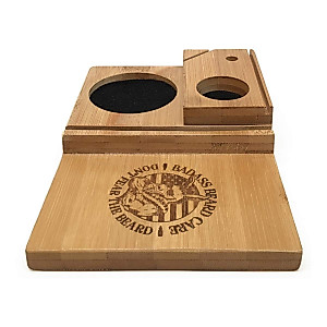 Badass Beard Care Hand Made, Solid Bamboo Caddy - Keeps Beard Care Products Contained to Organize Your Home.