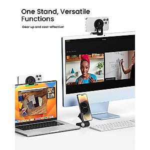 SODI Continuity Camera Mount for Desktop Monitor & iMac Compatible iPhone Webcam Mount with Mag-Safe for Mac and Displays, Mac OS Ventura, Work for Facetime, Desk View, Black