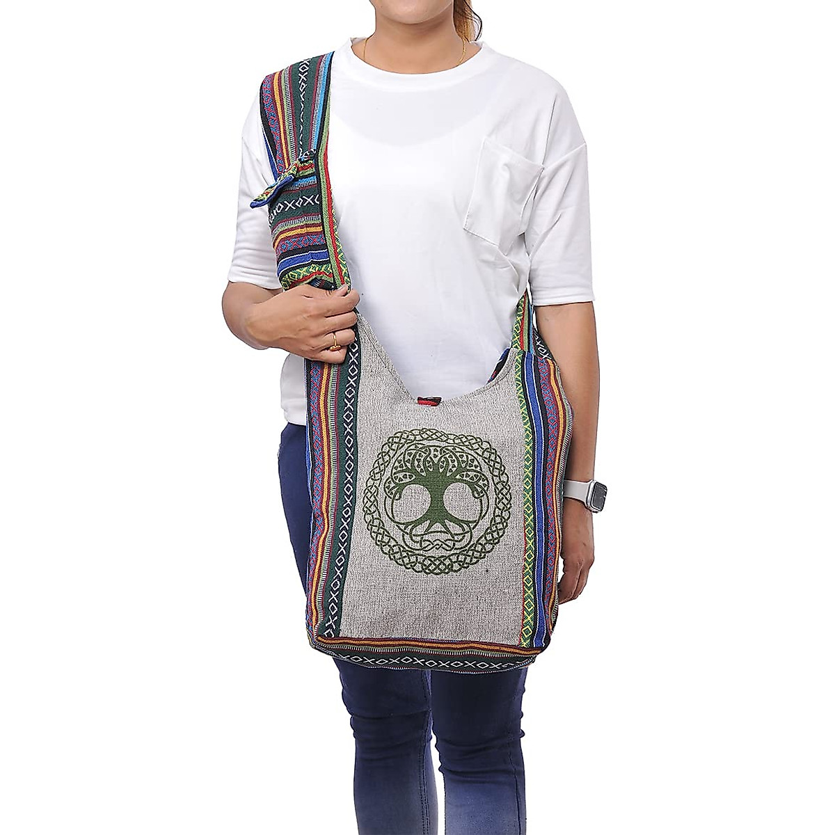 THE COLLECTION ROYAL Graphic Crossbody Bag for Women, Boho Purse, Boho Bag, Hippie Bag, Hippie Purse, Cloth Purse for Women