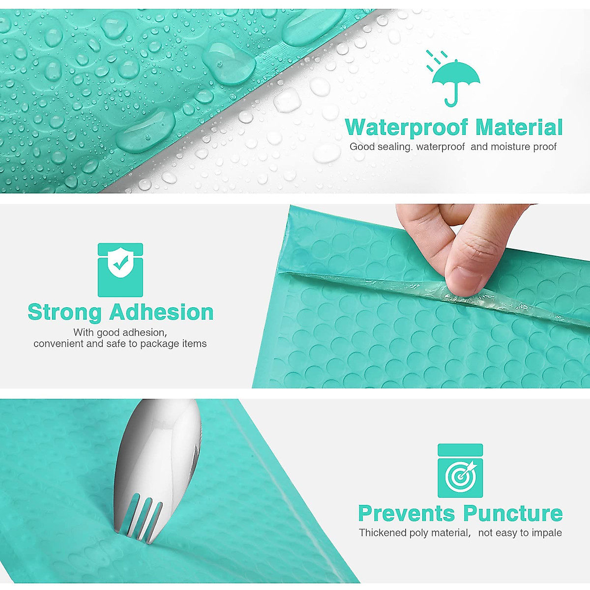 Metronic 100 Pack Bubble Mailer 6x10, Waterproof Padded Envelopes Self-Seal Small Bubble Mailers Cushioning Bubble Envelopes for Shipping,Small Items, Jewelry Makeup Supplies, Packaging Bulk#0