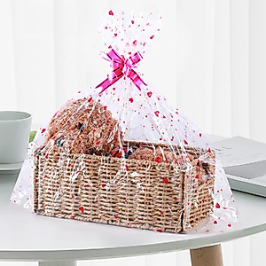 Vagusicc Wicker Storage Basket, Set of 2 Hand-Woven Paper Rope Small Storage Organizer Baskets Bins with Handles, Toilet Paper Baskets Small Wicker Baskets for Organizing Toilet Shelves, Natural