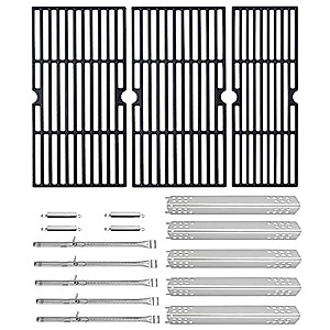 Charbrofire 463347518 463347519 Grill Replacement Parts for Charbroil Grill Grates Heat Plates 5 Burner 4633730139 463373319 463335517 463342119 G470-5200-W1 G470-0004-W1A G321-4C00-W1