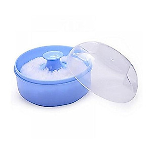 ericotry 2 Pcs Baby After-Bath Powder Puff Sponge Box Kit Dispensor DIY Make up Cosmetic Loose Powder Jar Container Case (Blue)