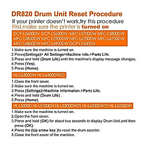 GALADA Compatible Drum Unit & Toner Cartridge Bundle Replacement for Brother DR820 DR-820 & TN850 TN-850 TN820 TN-820 TN-880 for HL-L5200DW HL-L6200DW HL-L6200DWT MFC-L5700DW MFC-L5800DW MFC-L5850DW M