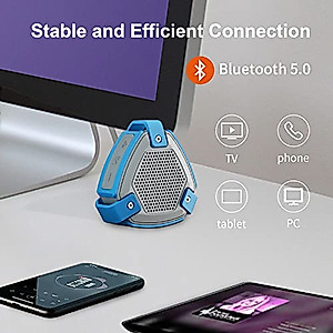 HEYSONG Shower Speaker, IP67 Waterproof Bluetooth Speaker Bluetooth 5.0 with Loud Sound Stereo Pairing, 15H Playtime，USB-C Charge, True Wireless Stereo for Home,Outdoors, Travel