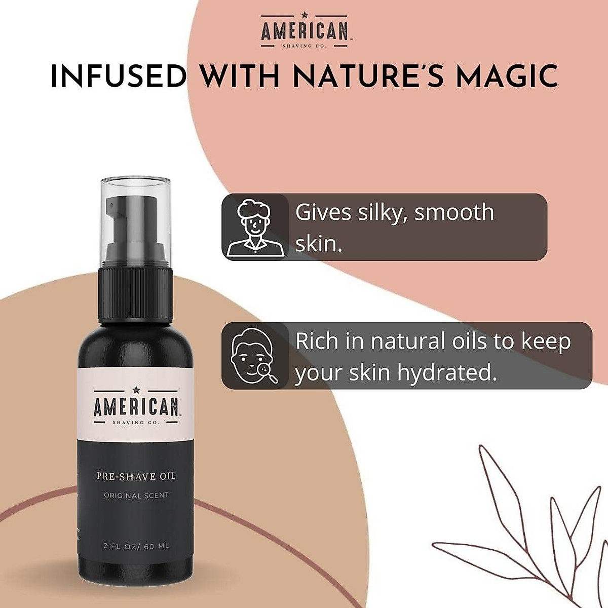 Pre-Shave Oil for Effortless, Smooth & Irritation-free Shave, For Men’s Skin Care Natural Handcrafted Blend Argan & Jojoba Oil, Protects Razor Burn, Premium Pre-Shave Oil by American Shaving Co - 2 Oz