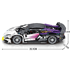 NEWRICE Super Sports Car Building Blocks Toys Adults,1:14 Scale Car Model Building Kit Toys,Collectible Race Car for 14+ Year Boys,Adult(1337Pieces)