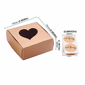 Airssory 90pcs 3x3 Inch(7.5x7.5cm) Paper Candy Boxes with Heart Window Bakery Box Gift Box Square for Singlepack Dessert Small Giftbox Packing