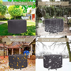 Round Garden Furniture Covers 43x28in, Protects the Furniture From Damage, Waterproof, 420D Patio Furniture Protector Cover, for Outdoor Furniture, Patio Table