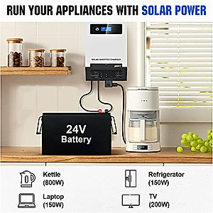 ECO-WORTHY 1500W 24V All-in-one Solar Hybrid Inverter with Built-in 30A MPPT Controller for Home RV Shed Off-Grid System