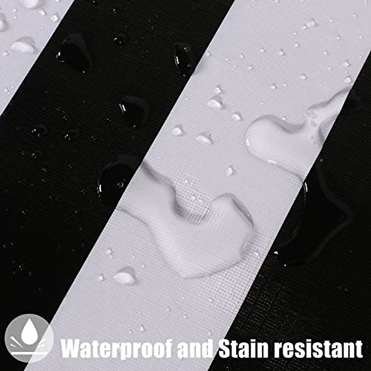 LUSHVIDA 100% PVC Outdoor Tablecloth with Umbrella Hole, Waterproof & Stain Resistant Vinyl Table Cloth for Spring Summer Patio Garden Tabletop Decor, Black/White Stripe, Rectangular 60x102 Inch