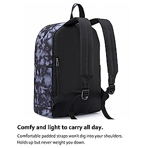 HotStyle 936Plus Tie Dye School Backpack Aesthetic Bookbag for Teen Girls, Black
