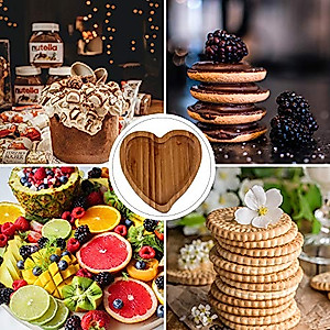 BESPORTBLE Bamboo Tray Plate Heart Shaped Plates Bamboo Dish for Snack Dessert Cookie Food (7.8 * 7.2 in)