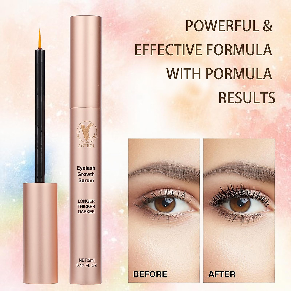 Eyelash Growth Serum, Premium Eyelash Serum, Eyebrow Lash Growth Serum, Lash Serum For Eyelash Growth And Thickness, Stronger, Healthier Lashes & Brows, Eyelash Serum To Grow Lashes 5ml