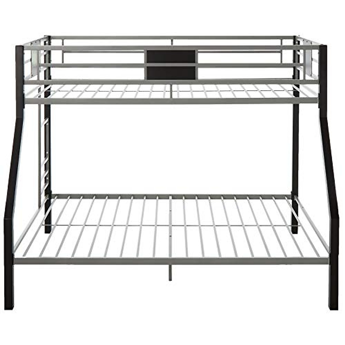 Signature Design by Ashley Dinsmore Industrial Twin Over Full Metal Children's Bunk Bed with Ladder, Black & Gray