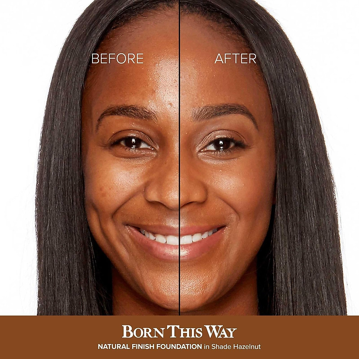 Too Faced Born This Way Natural Finish Longwear Liquid Foundation | Medium-To-Full Coverage | Hydrating + Oil Free, 1 Fl Oz, Hazelnut