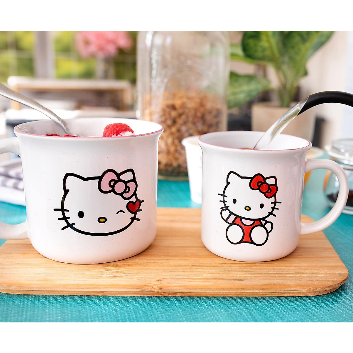 Toynk Hello Kitty 9 and 16 Ounce Ceramic Camper Mug Set of 2