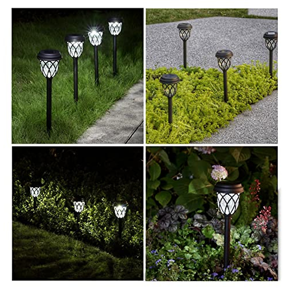 EXCMARK 10 Pack Solar Lights Outdoor Garden Pathway Solar Powered Yard Lights for Walkway Sidewalk Driveway.