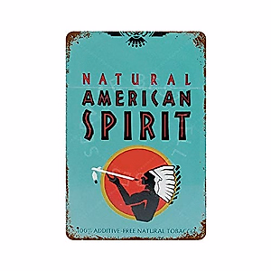 American Spirit Cigarettes Retro Tin Signs Wall Decor Vintage Style Metal Plaques Poster Garage Kitchen Bar Pub 12" X 8" Inches