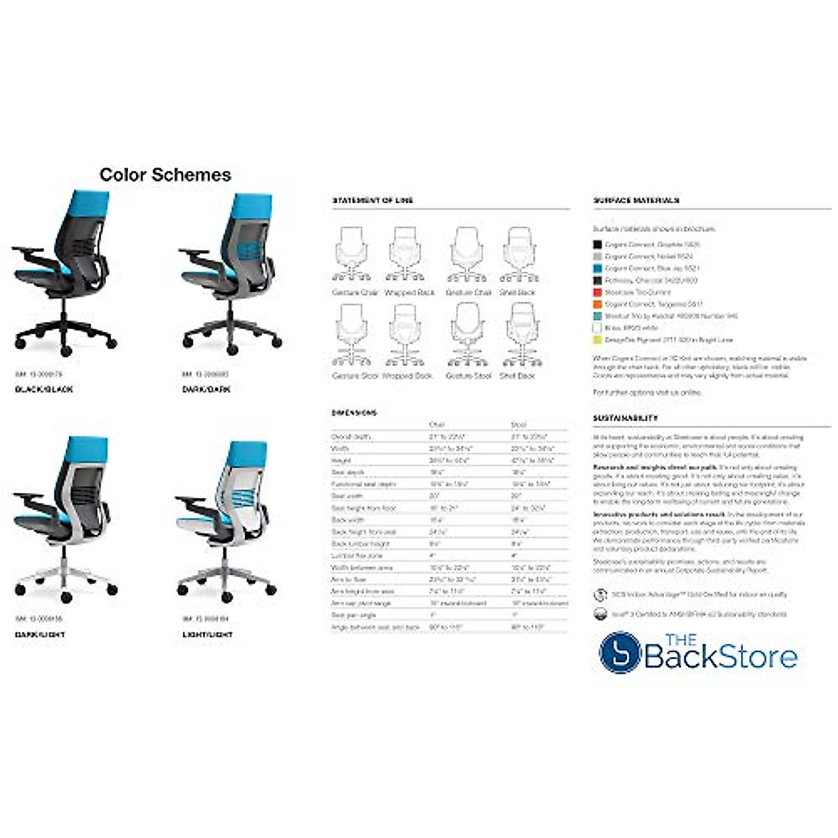 Steelcase Gesture Office Desk Chair with Headrest in Elmosoft Genuine Saddle L147 Leather Plus Lumbar Support High Platinum Metallic Frame with Seagull Seat/Back Merle Arms (Light/Light)