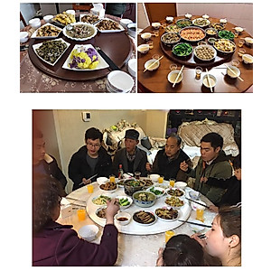 Lazy Susan For Dining Table Turntable Round Tabletop Rotating Serving Tray (Color : 70cm/28in, Size : Black)