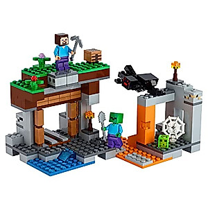 LEGO Minecraft The Abandoned Mine Building Toy, 21166 Zombie Cave with Slime, Steve & Spider Figures, Gift idea for Kids, Boys and Girls Age 7 Plus