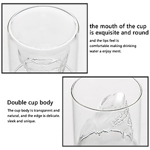 DSYJ Skull Face Shot Glasses Heavy Base Crystal Cups Set of 4, Party Home and Entertainment Dining Beverage Drinking Glassware for Whiskey Brandy Liquor Bar Decor Jello 75 ML/2.64oz Clear