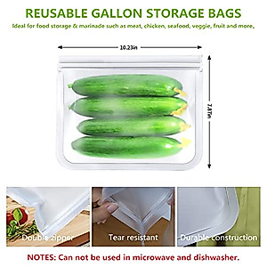 LISOVEVRR Reusable Silicone Bags 10 Pack Large, Leakproof Reusable Flat Freezer Bags, BPA Free Reusable Food Storage Bags for Marinate Meats,Travel Items,Home Organization