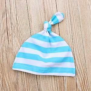 3pcs Set Baby Sleeper Gown, Newborn Swaddle Receiving Blankets and Hat, Infant Shower Gift for Little Brother 0-6 Months WB1 Blue