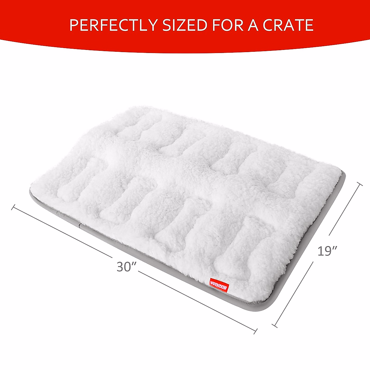 Dog Bed Crate Mat(30" X 19"), Soft Plush Dog Bed Pad Machine Washable Crate Pad, Dog Sleeping Mat with Anti Slip Bottom