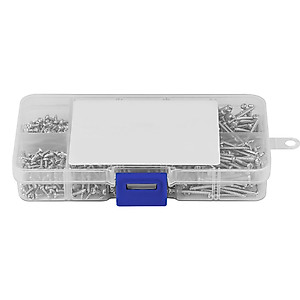 800pcs M2 Cross Drive Pan Head Self-Tapping Screws Woodworking Fastener with Box