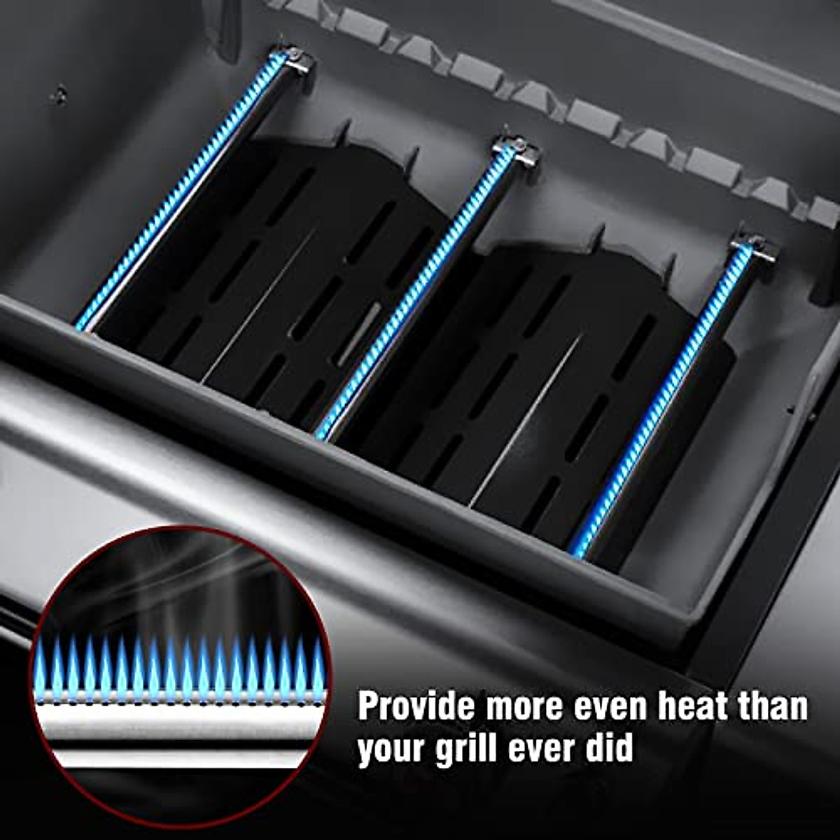 Coisien 62752 Grill Burner Tube Fits Weber Genesis 300 Series, 304 Stainless Steel Grill Replacement Parts for Genesis E310 E320 E330 S310 S320 S330 with Front Control, 19.5 Inch, Set of 3