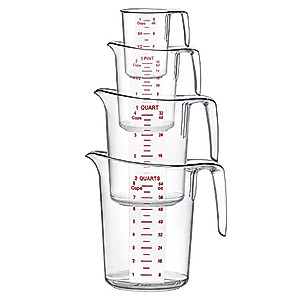 Amazing Abby - Melissa - Unbreakable Plastic Measuring Cups (4-Piece Set), Food-Grade Measuring Jugs, 1/2/4/8-Cup Capacity, Stackable and Dishwasher-Safe, Great for Oil, Vinegar, Flour, More