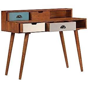 ULUYYUC Writing Desk,Computer Desks Home Office Desk Sit-Stand Desks with Drawers Suitable for Home, Office, Bedroom, Conference Room, etc 43.3"x19.6"x35.4" Solid Acacia Wood