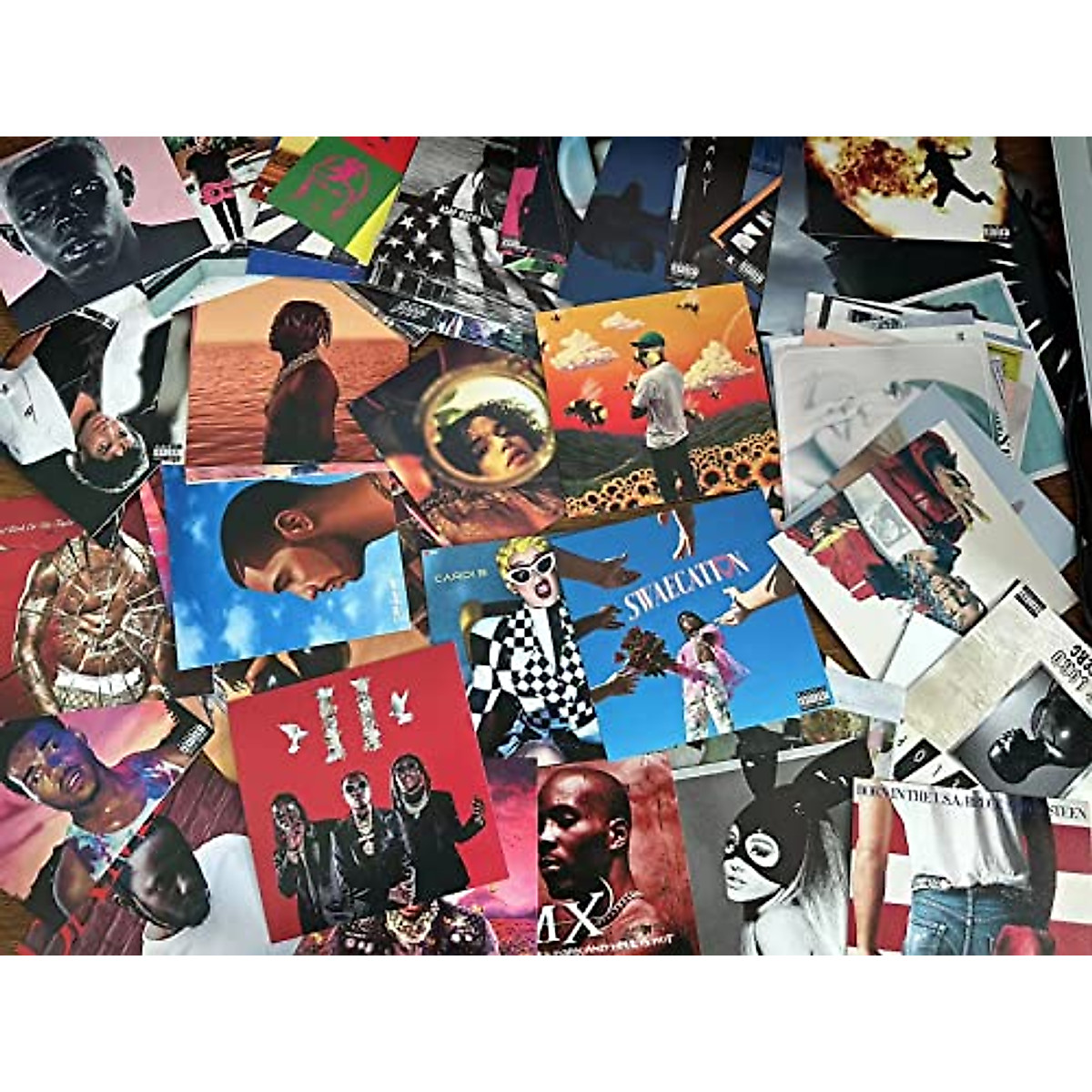 LAPNOXX 100 Pcs Album Cover Poster Aesthetic Pictures Wall Collage Kit, 5x5 inch Aesthetic Room Decor, Album Cover Posters Collage Kit for Bedroom Decor, VSCO Room, Photo Wall, Album Cover Art Posters