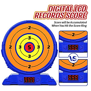 Shooting Game Toy for Age 5, 6, 7, 8, 9, 10+ Years Old Kids, Boys - Digital Shooting Targets with Foam Dart Toy Gun - Electronic Scoring Board Games for Kid - Ideal Gift - Compatible with Toy Gun