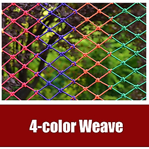 Child Safety Net, Color Knotted Dog Cat Net, Balcony Stair Barrier Fall Protection 6mm Rope 8cm Mesh Heavy Duty Hanging Network (Color : 8mm Rope, Size : 1x3m(3x10ft))