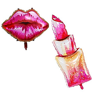 Pink Balloon Garland Arch Kit Hot Pink Light Pink White Balloons with Huge Lipstick-Lip Balloons for Girls Birthday Princess Theme Party Background Bridal Shower Barbie Baby Shower Decorations