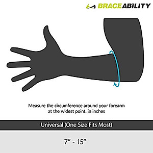 BraceAbility Epicondylitis Brace | Elbow Strap for Medial / Lateral Epicondyle Pain and Tendonitis Arm Compression Support Band for Men or Women (One Size Fits Most)