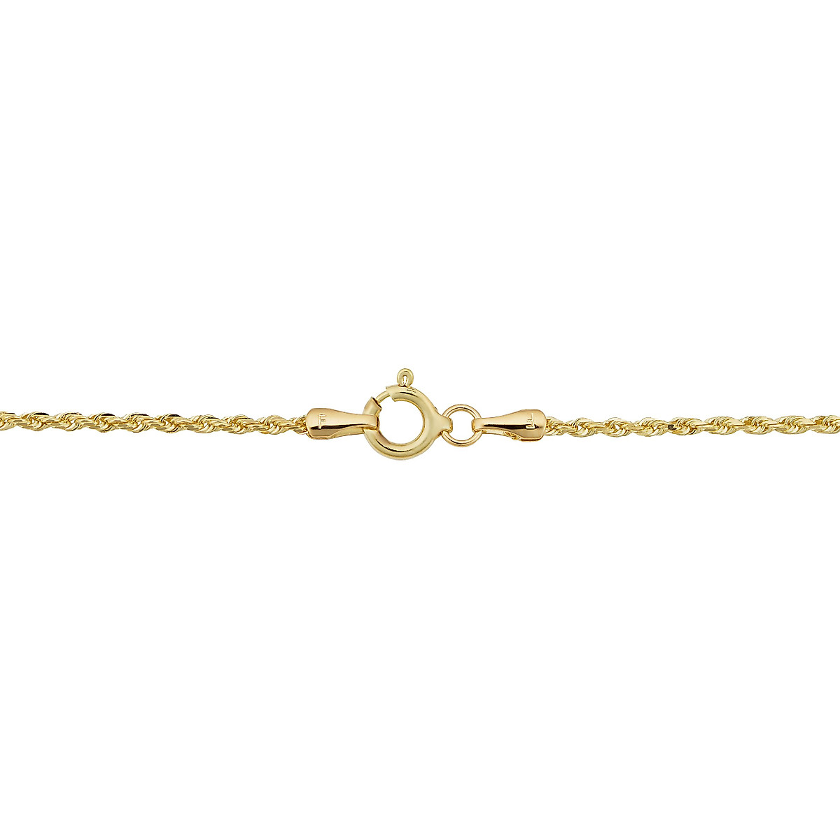 Kooljewelry 14k Yellow Gold Rope Chain Necklace (1.6 mm 14 inch)