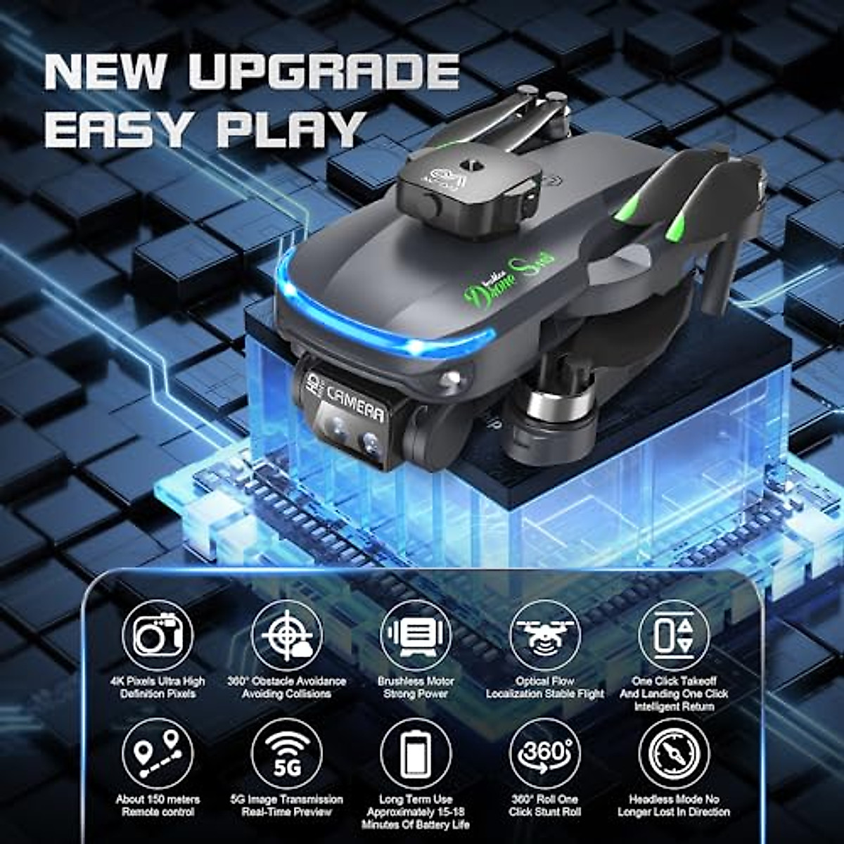 Mini Drone with Camera, Foldable Quadcopter for Kids and Beginners 1080P HD FPV with 2 Batteries, Altitude Hold, Headless Mode, One Key Take Off, Gesture Control, 360° Flip, Speed Adjustment, Kids Toy Easy to Play