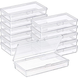 Gebildet 12 Pcs Small Clear Case, Rectangular Plastic Storage Containers Box with Lid for Pills, Jewellery, Herbs, Tiny Bead, Craft Items